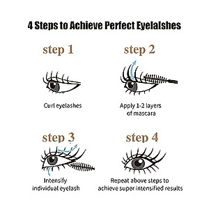 Naseny 2in1 Vibely Mascara 5X Longer Lengthening And Thickening Mascara Waterproof Black Volume And Lengh Mascara Smudge-Proof Non Clumping Long Lasting Eye Makeup