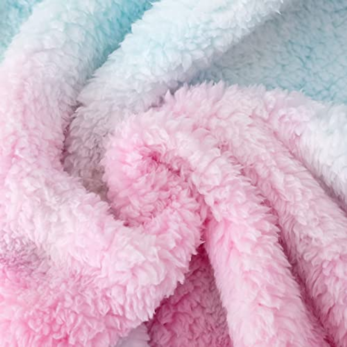 NEWCOSPLAY Sherpa Fleece Throw Blanket Plush Fluffy Cozy Lightweight Blanket for Bed Sofa Couch Travel (Tie dye Rainbow, Twin(60"x80"))
