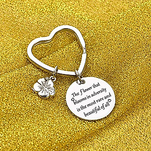 7RVZM Inspired Keychain encouragement Keychain encouragement Jewelry daughter Daily Reminder Gift Inspirational Gift Inspirational Jewelry Motivational Jewelry Mulan Lover Gift Flower Keychain