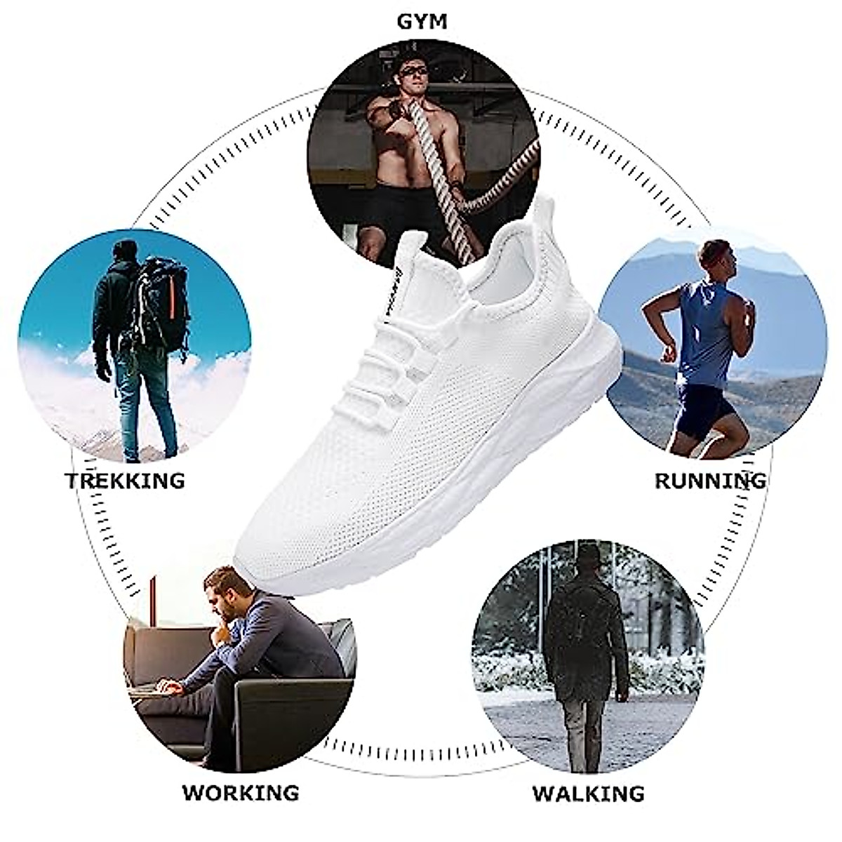 QIJGS Running Shoes for Men Fashion Sneakers Gym Tennis Athletic Mesh Lightweight Sports Workout Casual Shoes-white-44