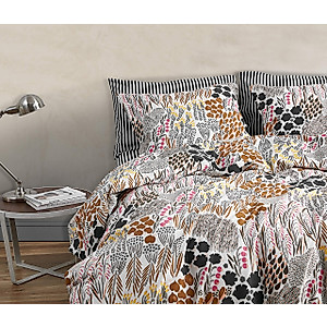 Marimekko - King Comforter Set, Cotton Percale Bedding with Matching Shams, Stylish Modern Home Decor (Pieni Letto Multi, King)