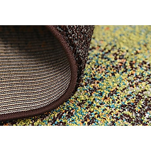 Unique Loom Jardin Collection Colorful, Vibrant, Abstract Watercolor Area Rug, Square 8' 0" x 8' 0", Multi/Beige