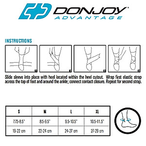 DonJoy Advantage DA161AV03-BLK-M Ankle Sleeve with Figure 8 Straps for Sprains, Strains, Lateral Support, Open Heel, Black, Medium fits 8.5", 9.5"