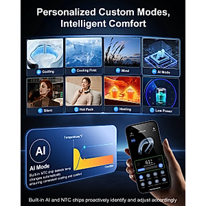 RANVOO 2024 [No.1 Coolest & Most Portable] AICE LITE Neck Air Conditioner, Ultimate Immersive Cooling & Heating 6,000 mAh Rechargeable Neck Fan Personal Cooling Device Gift for All Seasons