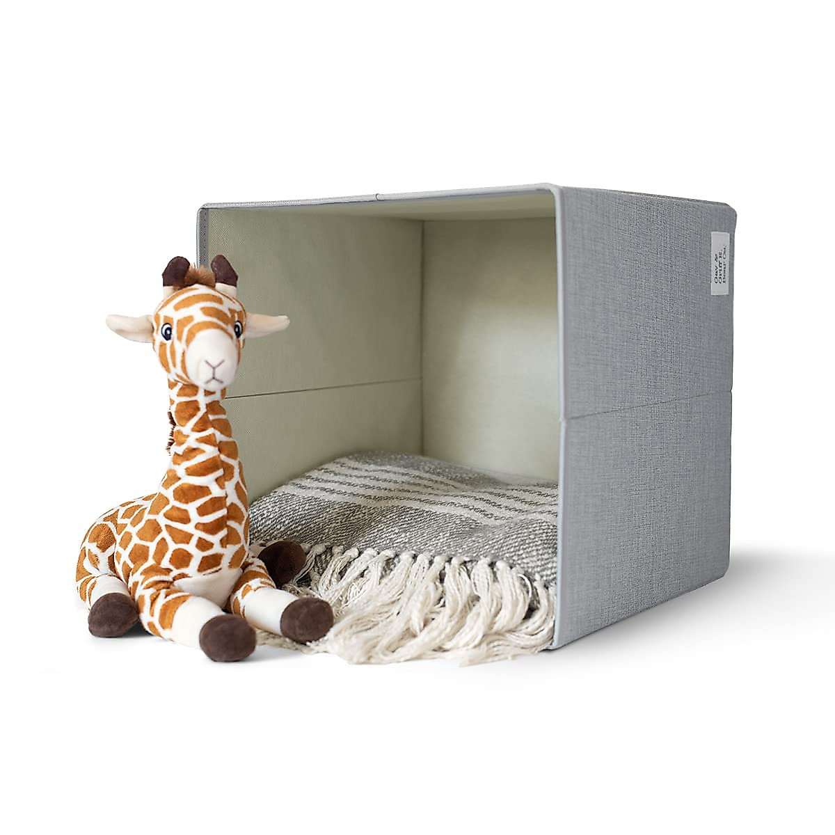 Gav & Griff E. Bear Co. Sloth Storage Cube, Box, Organizer, Container, Bin, 13 inch Kids Cubby, Sloth Design 3 Grey