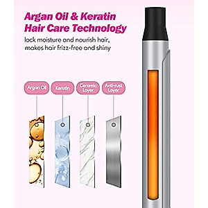 FARERY 3/4 Inch Curling Iron for Defined Curls, Tourmaline Ceramic Curling Iron with Keratin & Argan Oil Infused, Fast Heat Up Hair Curling Wand, Digital Display, Dual Voltage, 60 Min Auto Shut Off