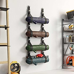 BS-VOG Camping Chair Wall Storage for Garage, Adjustable Garage Wall Storage Straps Wall Mounted with Quick Release Buckles, Hanging Garage Organization System Rack Holds More Beach Chairs, Umbrellas