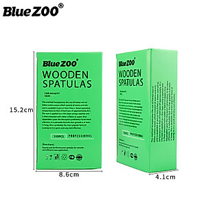 Bluezoo 100 Count Waxing Sticks Spatulas Large Wood Wax Applicator for Eyebrow Bikini Line Hair Removal and Smooth Skin, Salon Spa and Home Usage, Wooden Wax Stick
