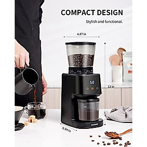 SHARDOR Conical Burr Coffee Grinder with Digital Timer Display, Electric Coffee Bean Grinder with 31 Precise Settings for Espresso/Drip/Pour Over/Cold Brew/French Press, Matte Black