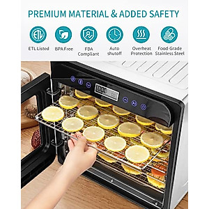 Ultrean Food Dehydrator, 8 Stainless Steel Trays Dehydrator for Jerky, Fruit, Veggies, Meat, Yogurt, Food Dryer Machine with Adjustable Digital Timer and Temperature Control (Rscipe Book Included)