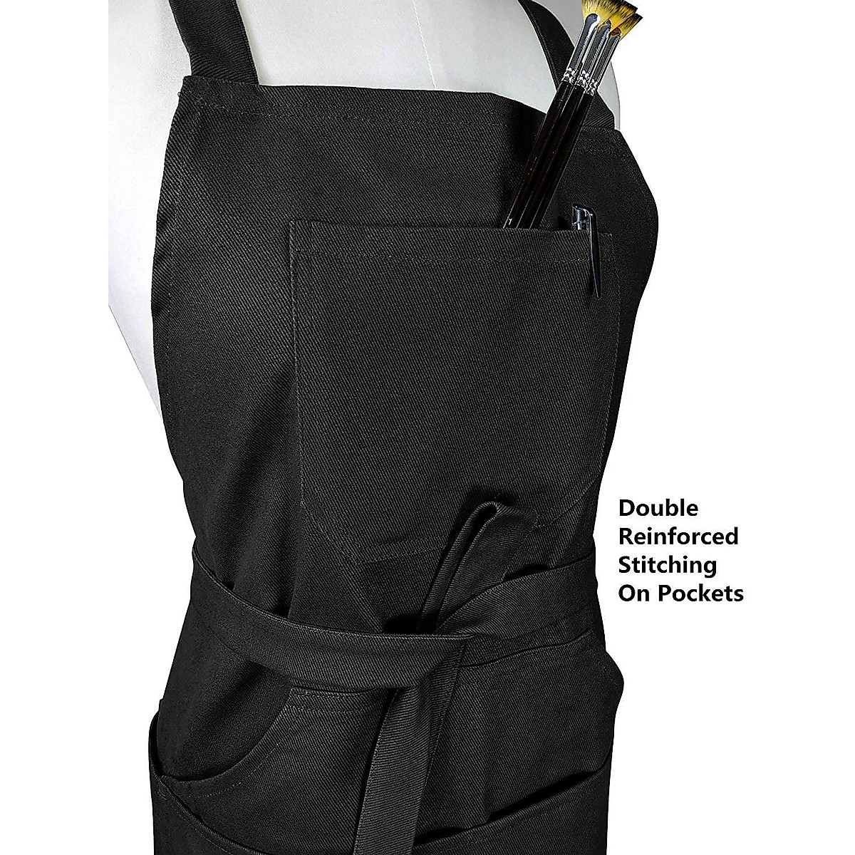 Aiden Brothers Work Apron with Large Pockets - Cotton Canvas - For Men, Women, 27"X31"