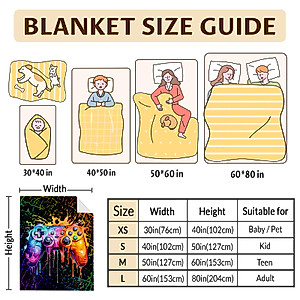 Gaming Throw Blanket - 60x50 Inches Throw Size Blanket for Kids, Boys - Cozy Comfortable Gamepad Blankets for Bed, Couch - Gamer Accessories for Boys Room