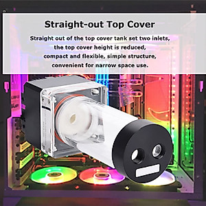 Pump/Reservoir Combo,800L/H PC Water Cooling Integrated Mute,G 1/4" Thread Port PC CPU Water Cooling System Heat Exchanger Tool(17cm-Black)