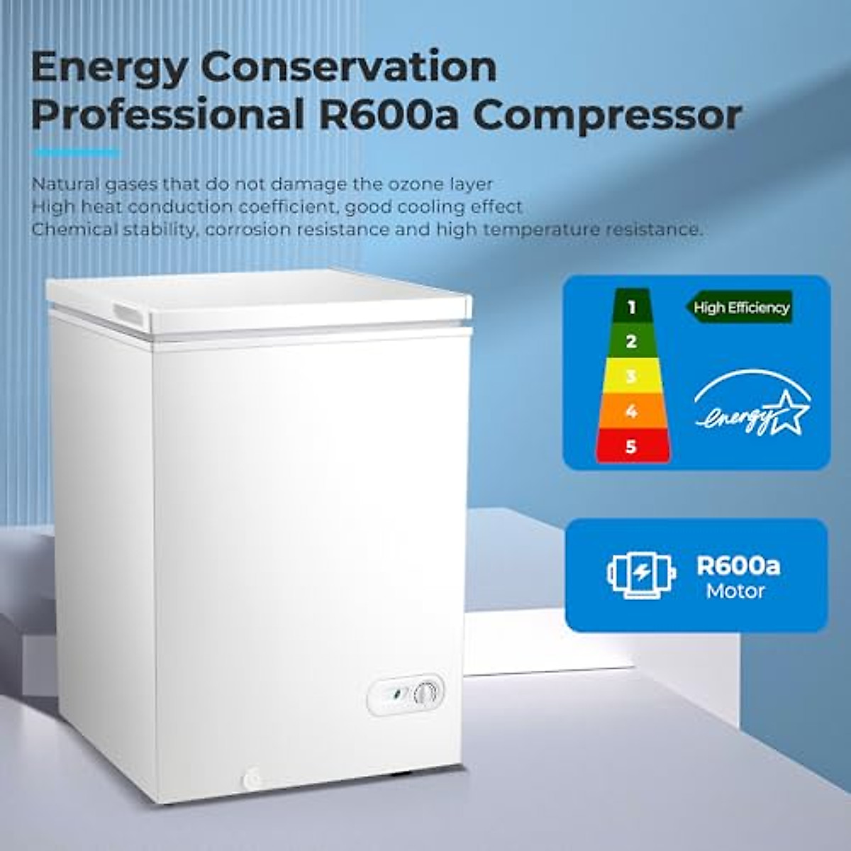 Electactic Chest Freezer 3.5 Cubic Feet Compact Freezer with 2 Removable Baskets, Free Standing Top open Door Deep Freezer, Adjustable Temperature for Home Dorm, Bar, Basement, Kitchen (White)