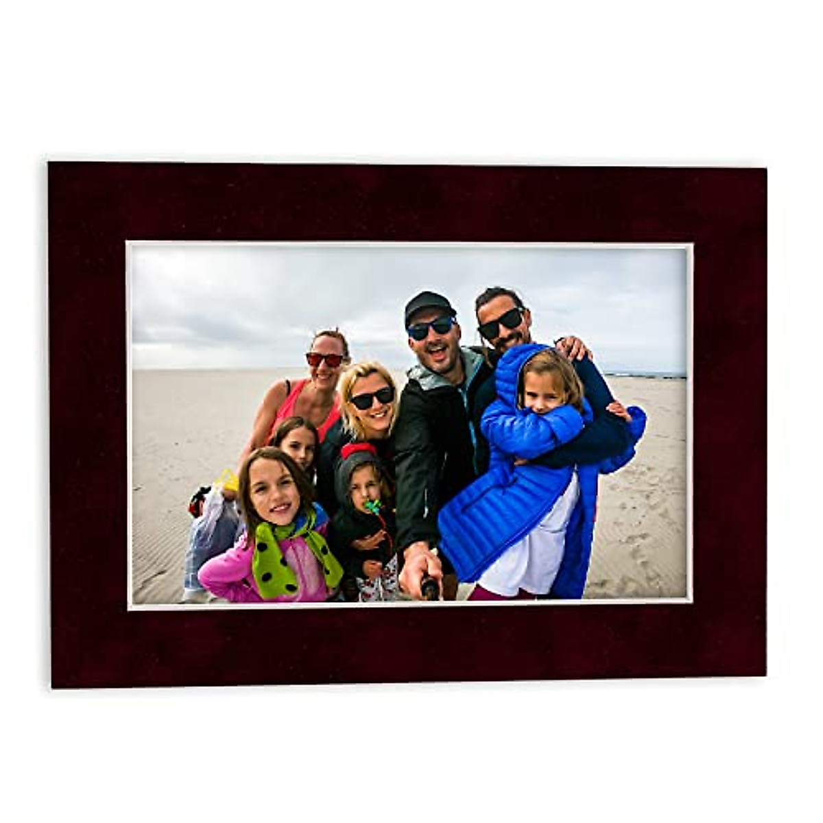 8.5x11 Mat for 5.5x8.5 Photo - Precut Dark Red Suede Picture Matboard for Frames Measuring 8.5 x 11 Inches - Bevel Cut Matte to Display Art Measuring 5.5 x 8.5 Inches - Acid Free ONE MAT