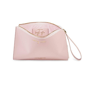 KATIE LOXTON Amazing Auntie Womens Vegan Leather Secret Message Pouch Clutch Pale Pink