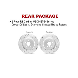 R1 Concepts Rear Brake Rotor Kit |Brake Rotors| Brake Disc |Drilled and Slotted WBPN1-67044