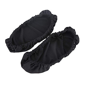 Fdit 1 Pair Knitted Elastic Fabric Chair Armrest Covers Office Wheelchair Arm Rest Pad Elbows Forearms Pressure Relief slipcover (Black)