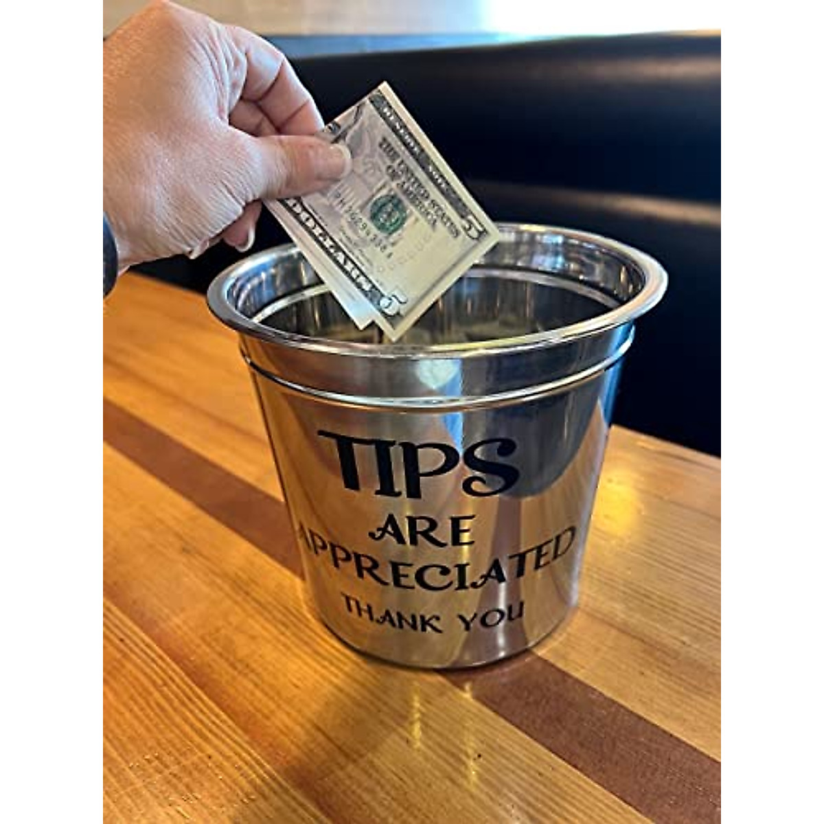 Tip Jar for Bartenders Money, Musicians Tip Jar for Money, Tip Jar for Restaurants, Tip Bucket for Money, Tip Cup for Coffee Shop