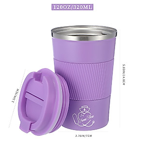 Topphopy 6 Pcs Nurse Gift Bulk Nurse's Day Appreciation 12oz Tumbler Insulated Travel Coffee Mug with Leakproof Lids Thank You Funny Nurse Cup Nursing Week Day Graduation Gift (12OZ, FUNNY)