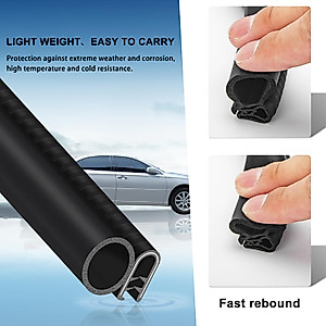 Car Door Rubber Seal Strip with Side Bulb, 40 Feet PVC Bulb Trim with EPDM Automotive Rubber Weather Stripping for Cars, Boats, Trucks, RVs, and Home Applications