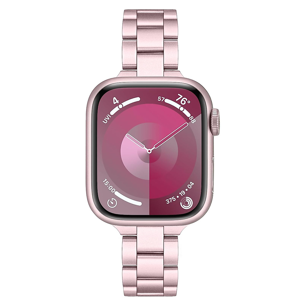 TRUMiRR Band for Apple Watch Series 9 41mm Pink Women, Slim Stainless Steel Watchband Feminine Strap Replacement for iWatch SE Series 9 8 7 6 5 4 3 2 1 41mm 40mm 38mm