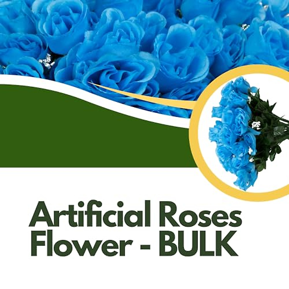 SN Decor Season’s Need Artificial Flowers 84Pcs Real Looking Turquoise Bulk Fake Roses with Baby’s Breath for DIY Wedding Bouquets Baby Shower Centerpieces Party Tables Home Decorations