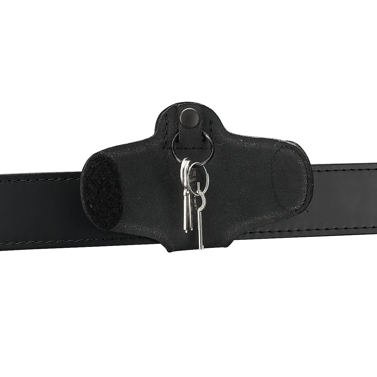 Perfect Fit Silent Key Holder Police Duty Belt Key Keeper Handcuff Key Holder Black Leather Basketweave