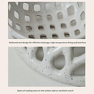 UIBFCWN Ceramic Fruit Bowl Set of 2, 8.5/6 inch Fruit Basket for Kitchen Counter, Large Fruit Bowls for Table Centerpiece, Fruit and Vegetable Holder, Decorative Fruit Bowl for Home Decor