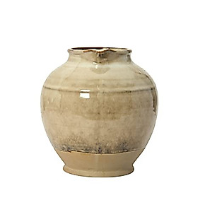 Creative Co-Op Stoneware, Reactive Glaze Pitcher, 8" L x 7" W x 7" H, Greige