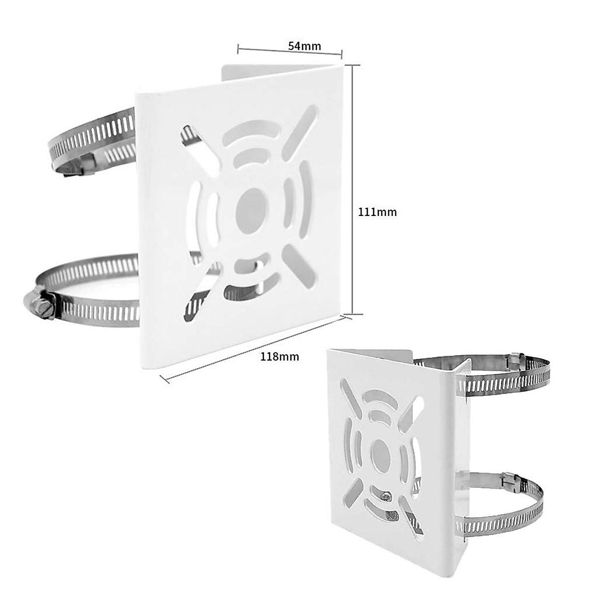 Ahn'Qiraj 2Pcs Universal Vertical Pole Mount Bracket Mount Camera Adapter for CCTV Security Camera Ptz Dome Vertical Pole Wall Mounting Bracket with 8 Loops