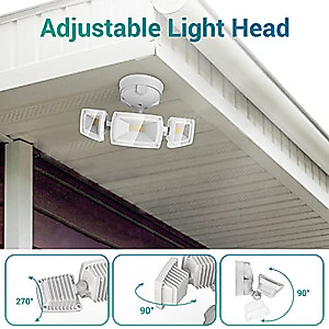 USTELLAR 55W Flood Lights Outdoor, Switch Controlled LED Flood Light Outdoor 5500LM 5000K, IP65 Waterproof Exterior Security Light,Outside Spotight for Garage Eave Yard 2 Pack (White)