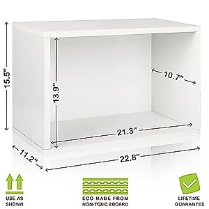 Way Basics Display Shelf Bookcase (Tool-Free Assembly), White