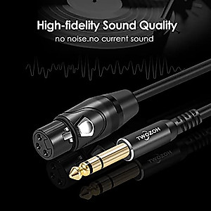 Twozoh XLR Female to 1/4 Inch (6.35mm) TRS Cable, Quarter Inch Jack Balanced to XLR Microphone Cable 3.3FT (Profesional/HiFi)