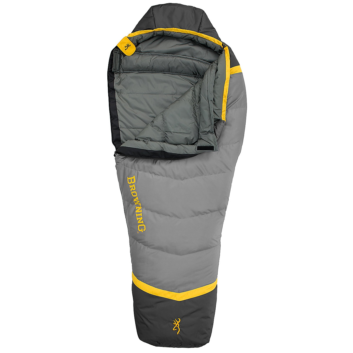 Browning Camping Vortex +20 Degree Mummy Sleeping Bag, Gold/Coal