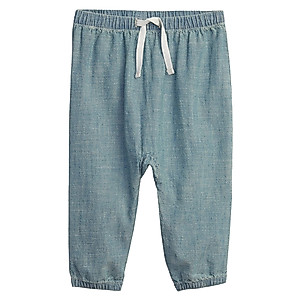 GAP Unisex Baby Chambray Pants, Chambray 042, 3-6 Months US