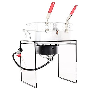 King Kooker 1618A 16" Portable Propane Outdoor Cooker with Aluminum Fry Pan Silver Extra Large