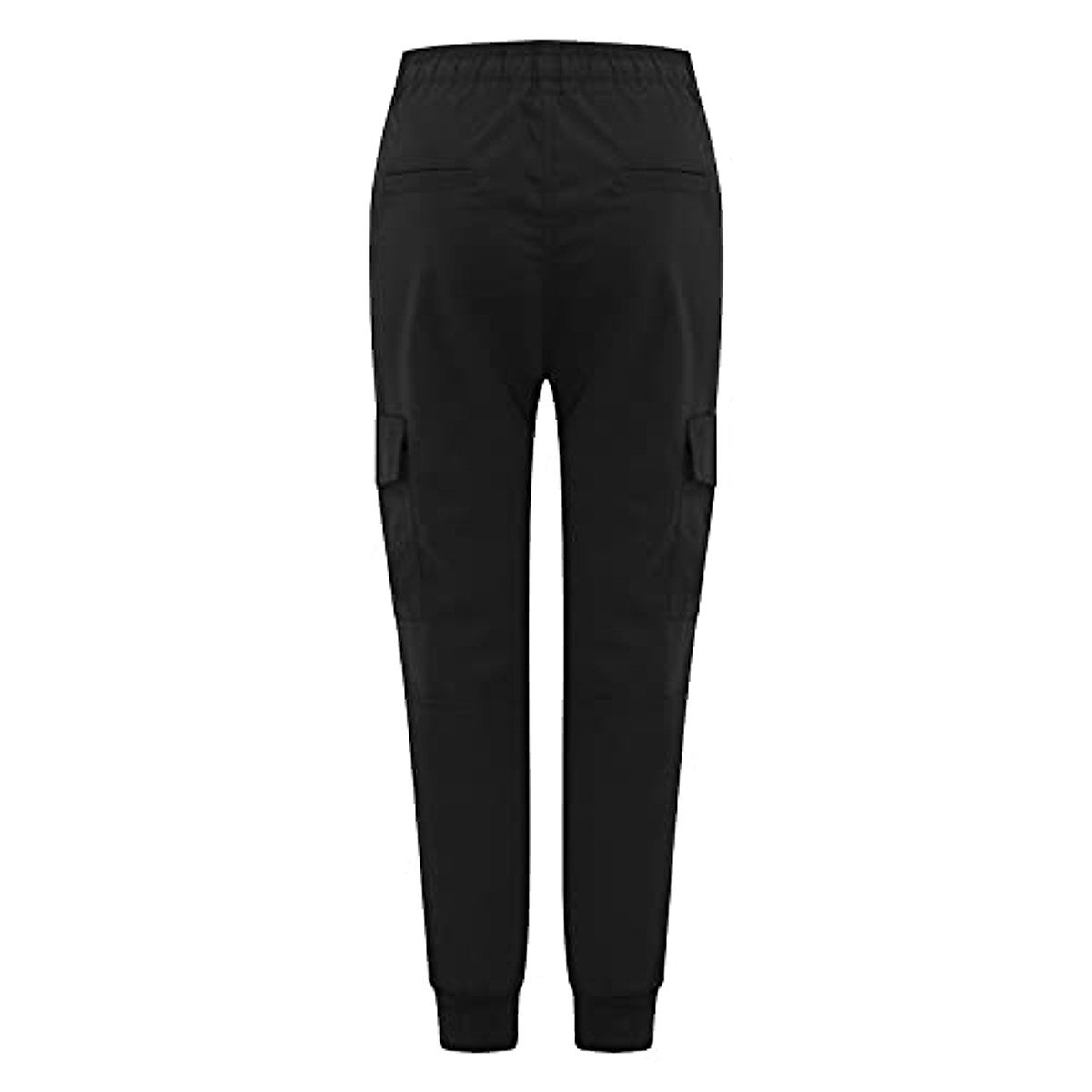 wmjolc Women's Cargo Pants Cotton Casual Joggers Pants Outdoor Combat Work Trousers Drawstring Waist Sweatpants with Pocket Black