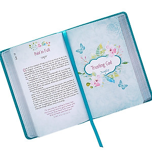 He Whispers Your Name 365 Devotions for Women - Hope and Comfort to Strengthen Your Walk of Faith - Teal Faux Leather Devotional Gift Book w/Ribbon Marker