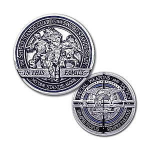 Armor Coin & Emblem SWAT Team Challenge Coin - Solid Bronze, Hand-Polished Silver Tone Finish - Tribute to Law Enforcement, Valor, Sacrifice - Collectible Keepsake for Enthusiasts
