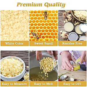 Beeswax Pellets 10LB Cosmetic Beeswax Triple Filtered Beeswax Pastilles for Candle Making Great for DIY Projects Creams Lotions Lip Balm and Soap Making Supplies(10LB)