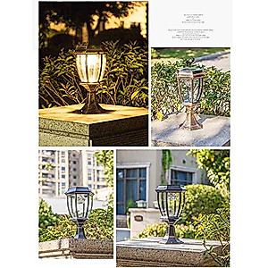 DIAOD Outdoor Solar Pillar Lamp Villa Wall Light Waterproof Home Garden Courtyard Light