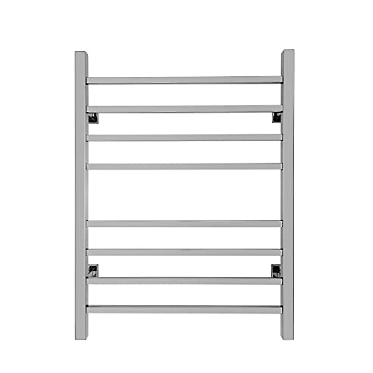 WarmlyYours TW-SR08PS-HP 8-Bar Sierra Electric Heated Bath Towel Warmer Rack, Dual Connection, Hardwired and Plug-in, Wallmountable, Programmable Timer, Stainless Steel, Polished Stainless