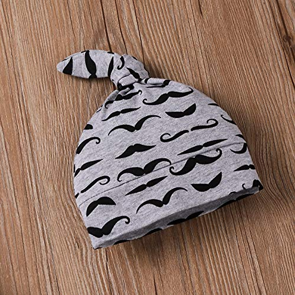 Baby Boy Clothes Stuff Infant Summer 3 Piece Outfits Newborn Cute Letter Printed Romper Short Sleeve + Pants + Hat Funny Letter Printed White Grey Mustache 70cm