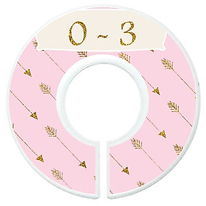 Mumsy Goose Nursery Closet Dividers, Closet Organizers, Baby Girl Clothes Dividers Pink Gold