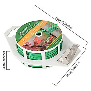 Twist Ties - 328ft Plant Ties PE-Coated Garden Ties with Cutter for Gardening Tomatoes Vines and Office Home Cable Organizing (1Reel/Green)…