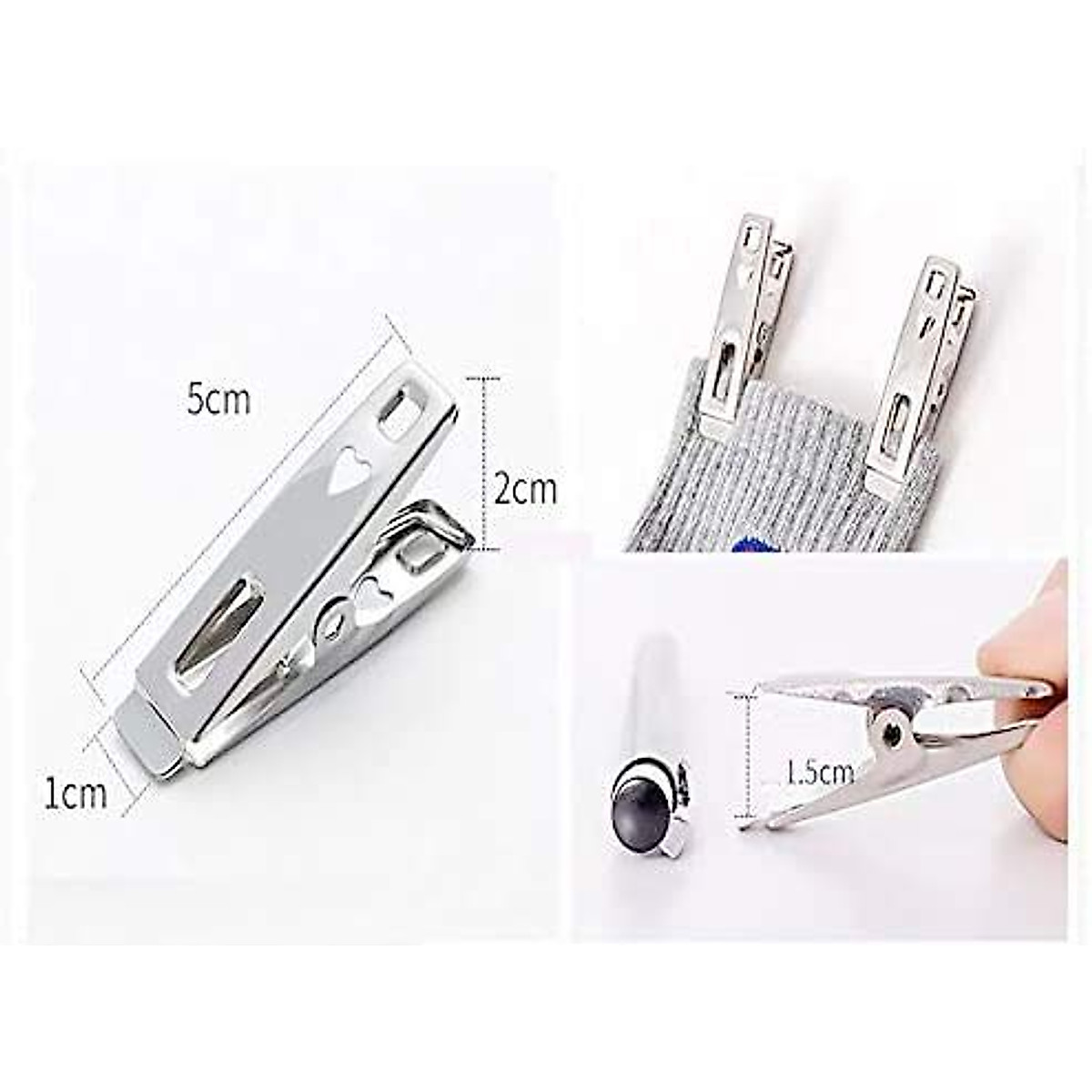 Pealeep 60 Packs 2 Inch Stainless Steel Clothes Pins,Metal Clothes Clips for Drying Socks,Hanging Clips Hooks for Home/Office Use Set, Metal Clothes Clips for Drying Socks