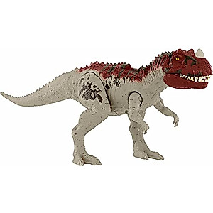 Mattel Jurassic World Camp Cretaceous Roar Attack Ceratosaurus Dinosaur Action Figure Toy with Strike Feature and Sounds