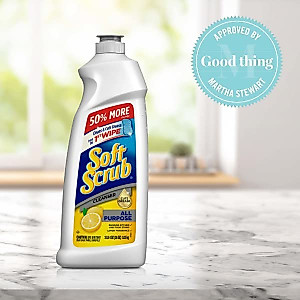 Soft Scrub All Purpose Cleaner, Surface Cleanser, Lemon, 36 Fluid Ounces, 6 Count