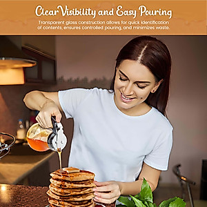 OCS Parts Syrup Dispenser with Lid and Dispensing Thumb Lever | Commercial Grade Liquid Dispensers for Home and Commercial Kitchens (2, 6 OZ)